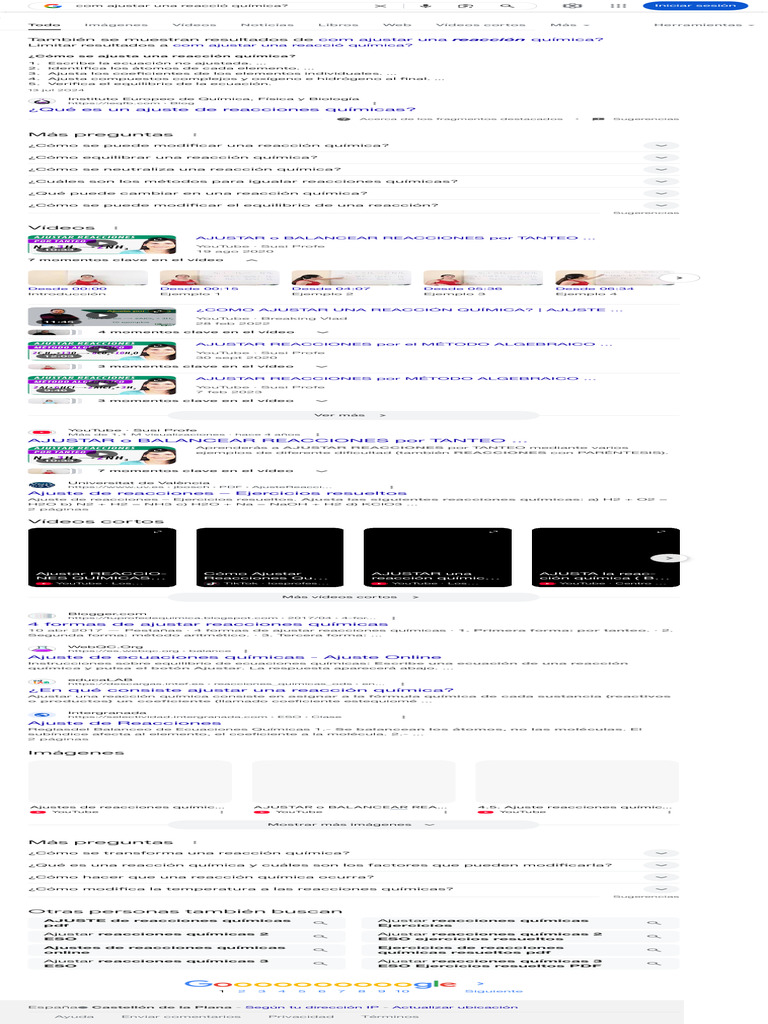 com ajustar una reacció química - Buscar con Google | PDF | Estequiometría | Química