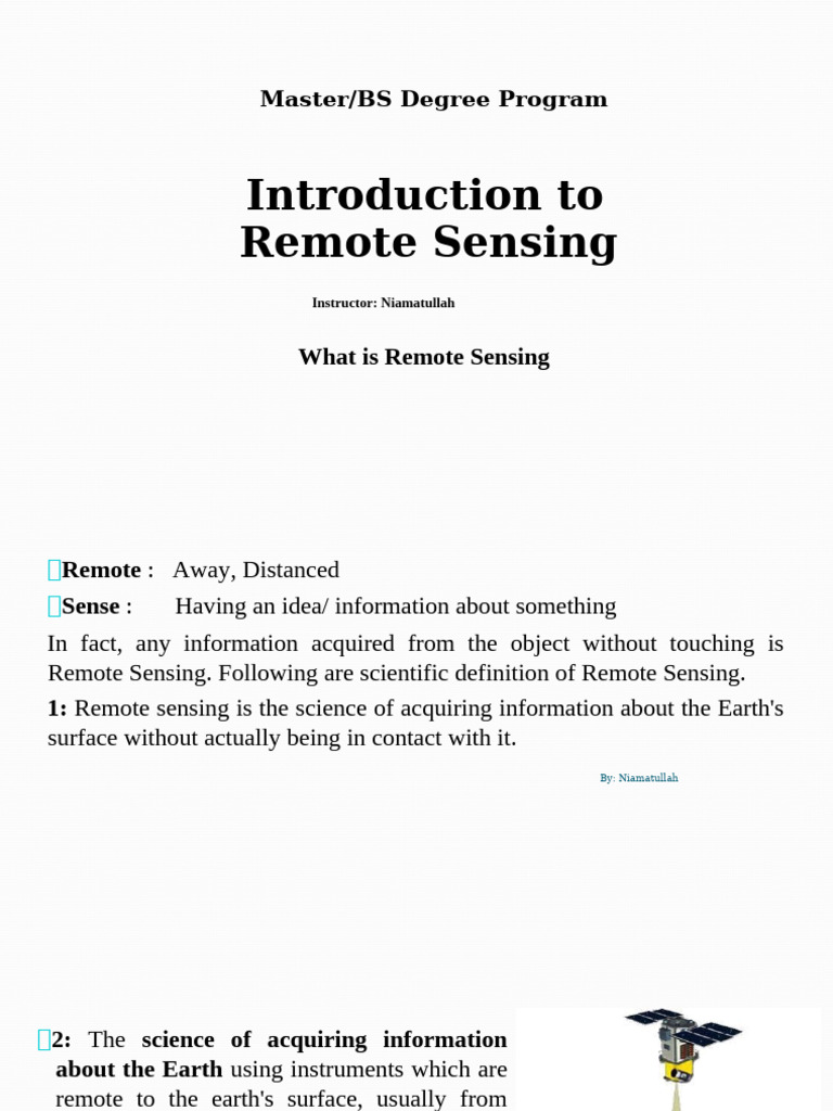1.1 Introduction To RS | PDF | Remote Sensing | Geographic Information ...