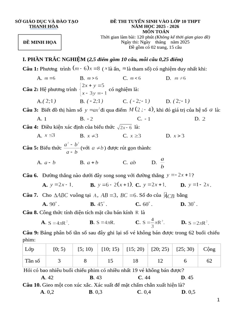 Đề Số 37 - TS10-2526 | PDF