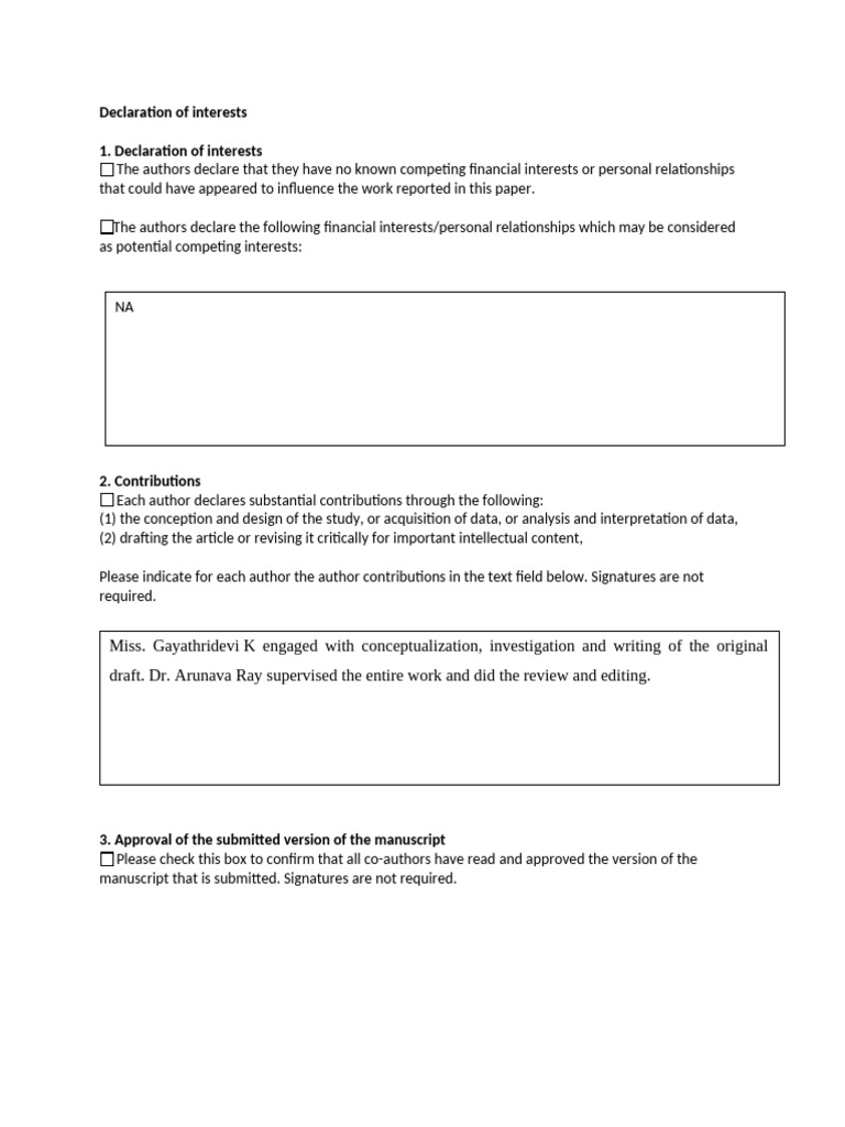 Declaration of Competing Interests - 21.06.17 | PDF