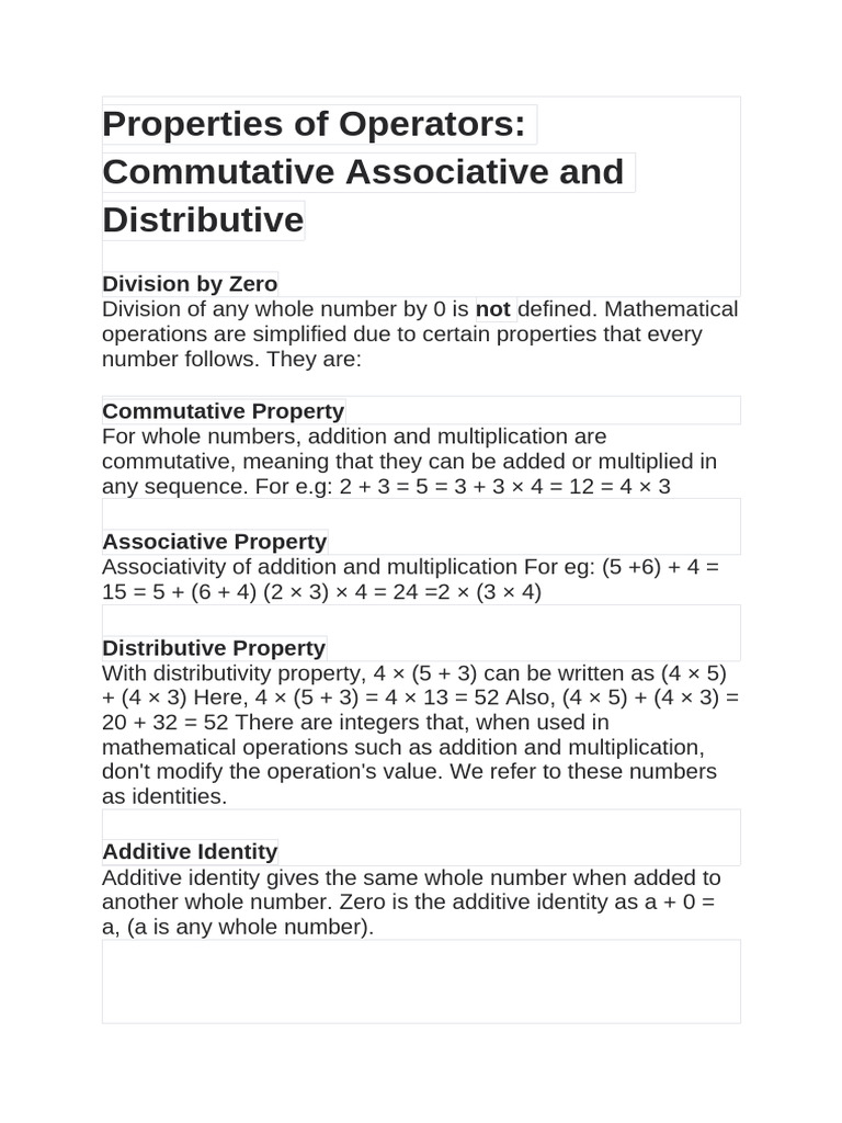 Properties of Operators | PDF