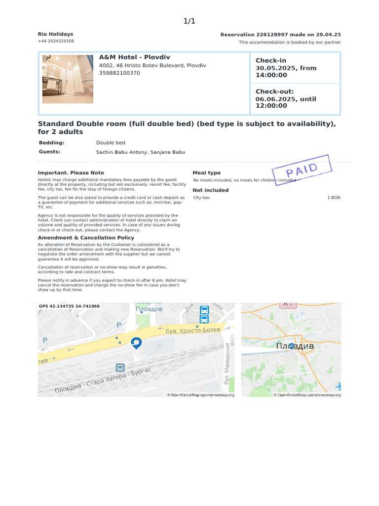 Hotel Booking-En 226128997 of Mr. Sachin & Ms. Sanjana Babu | PDF | Fee | Hotel