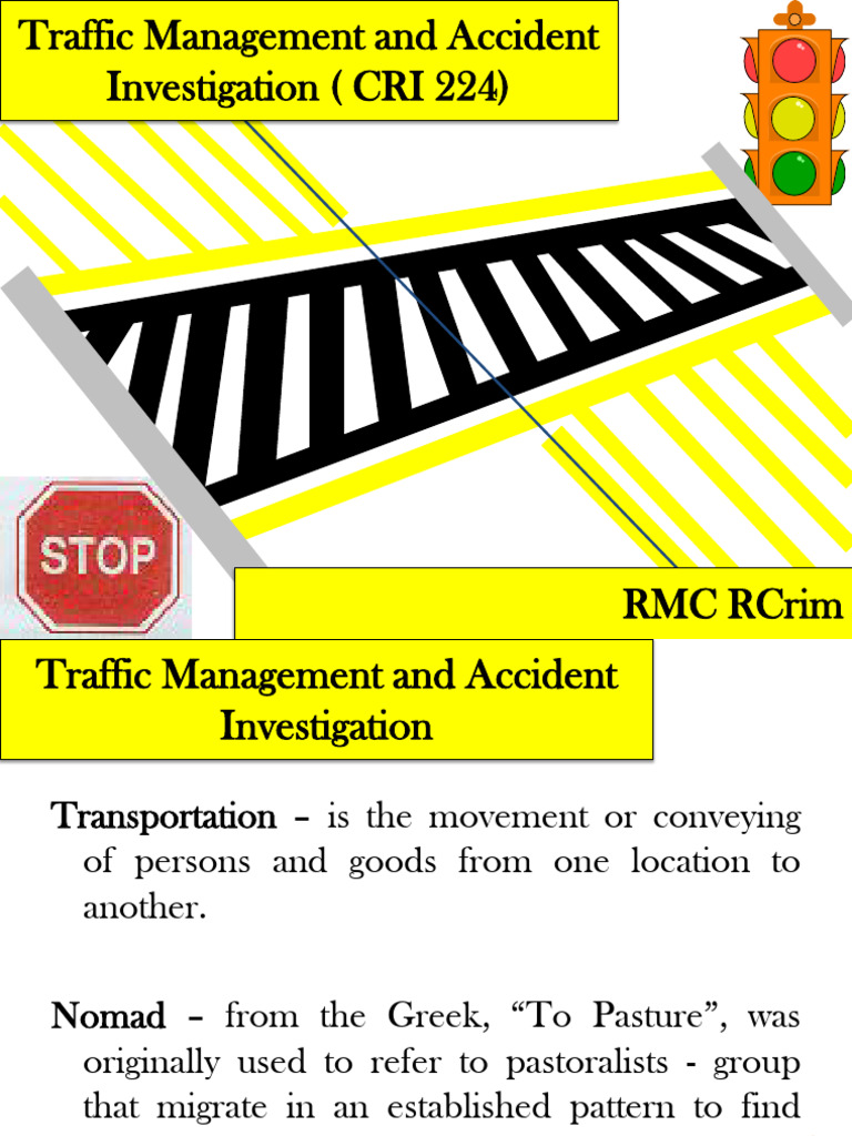 CRI 224 - Traffic Management and Accident Investigation | PDF | Traffic ...