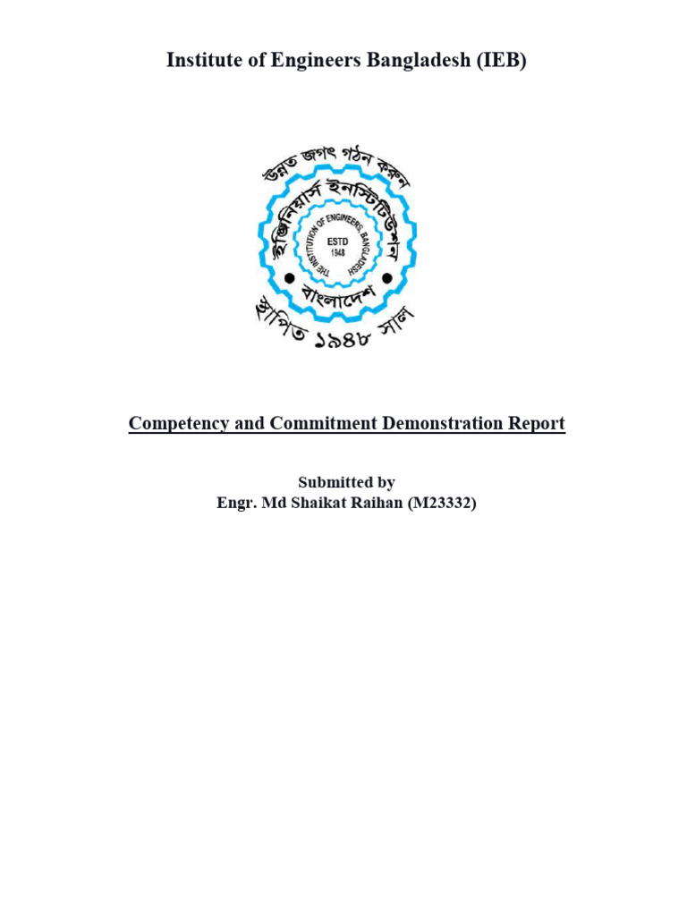 Competency and Commitment Demonstration Report (CCDR) | PDF ...