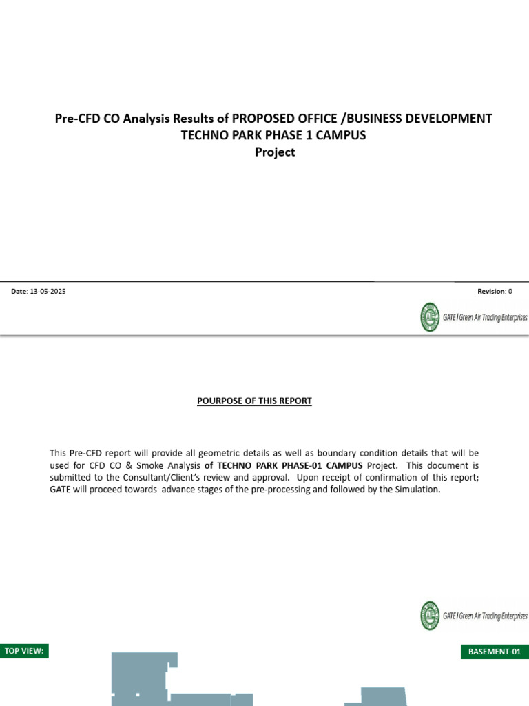 PRE-CFD Report For Proposed Office Business Development Techno Park Phase 1 Campus Project | PDF