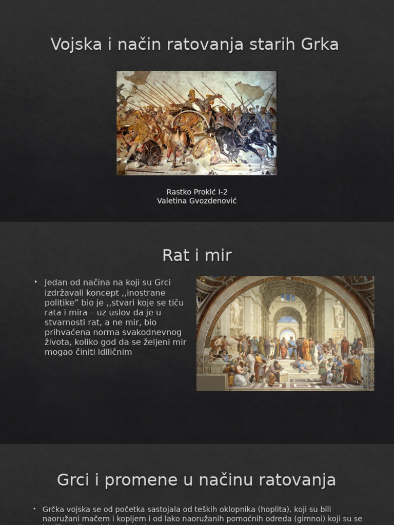 Vojska I Nacin Ratovanja Starih Grka | PDF
