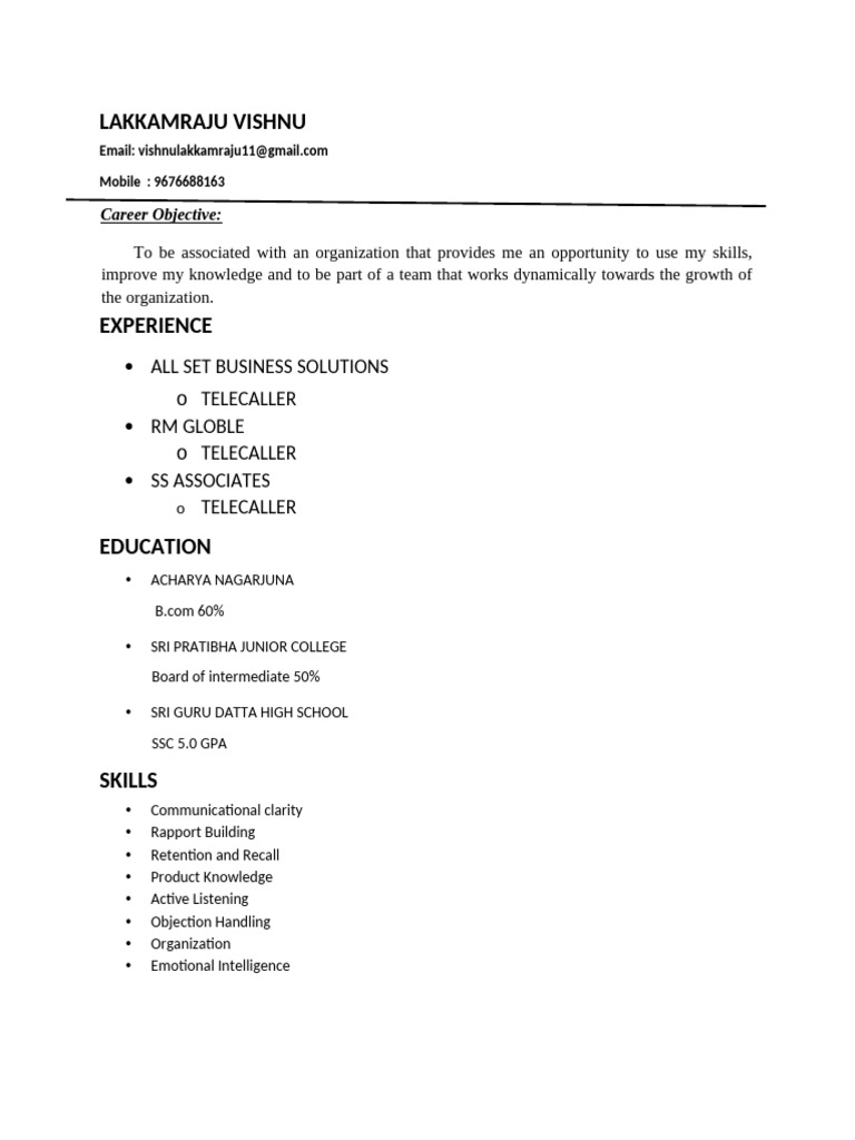 Vishnu Resume | PDF