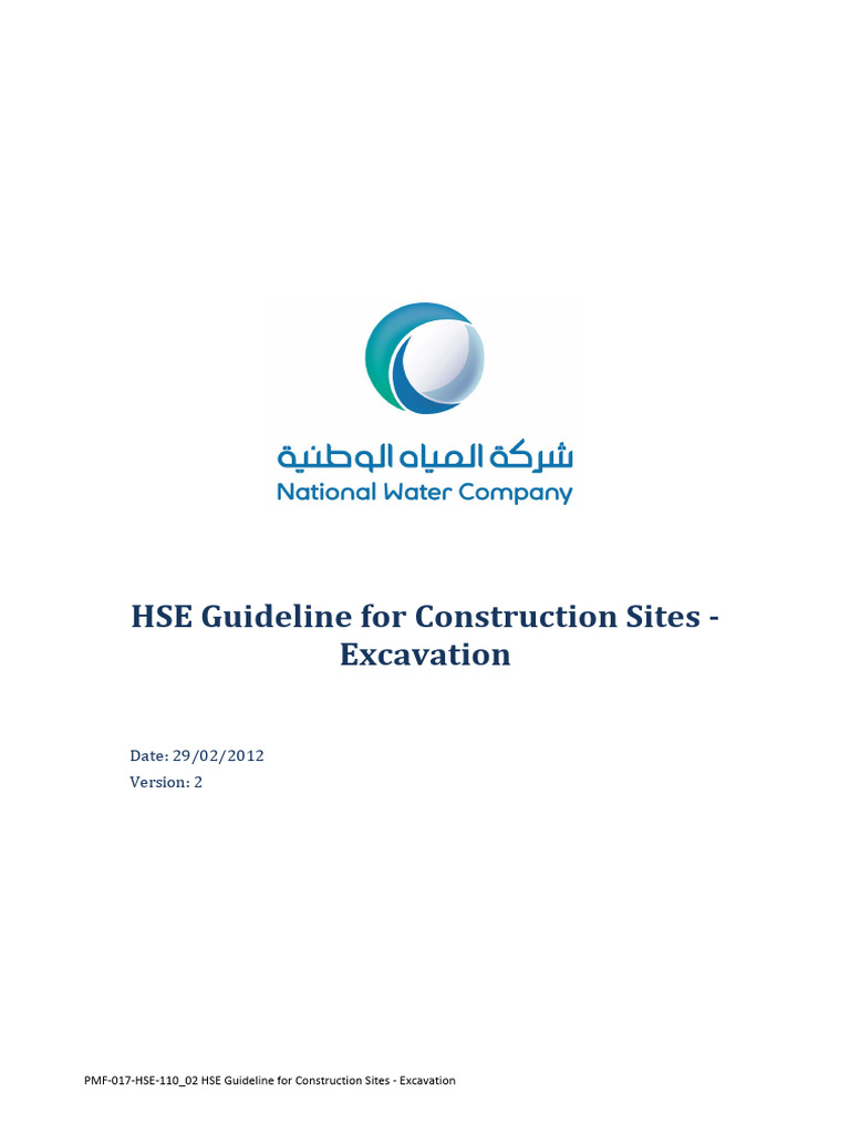 PMF-017-HSE-110 - 02 HSE Guideline For Construction Sites - Excavation ...