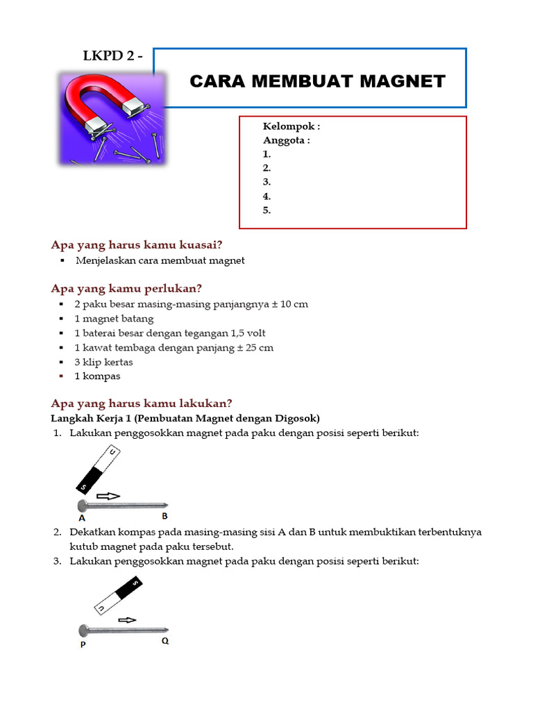 LKPD Cara Membuat Magnet | PDF
