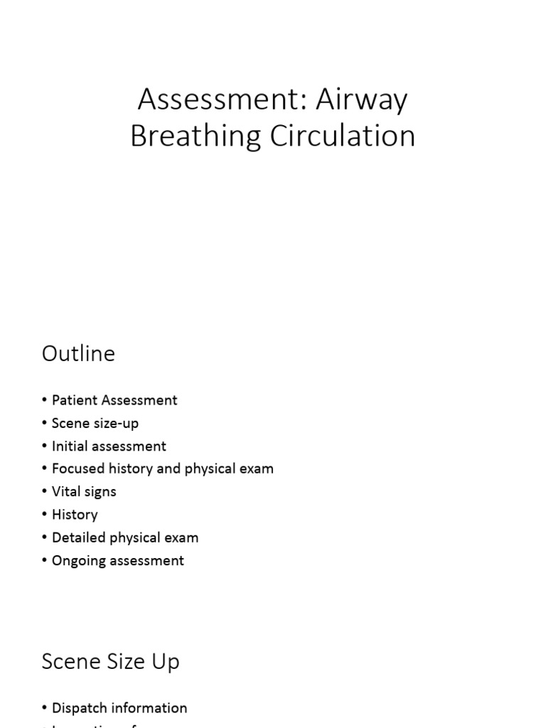 ABCs of Patient Assessment in Nursing | PDF | Pulse | Breathing