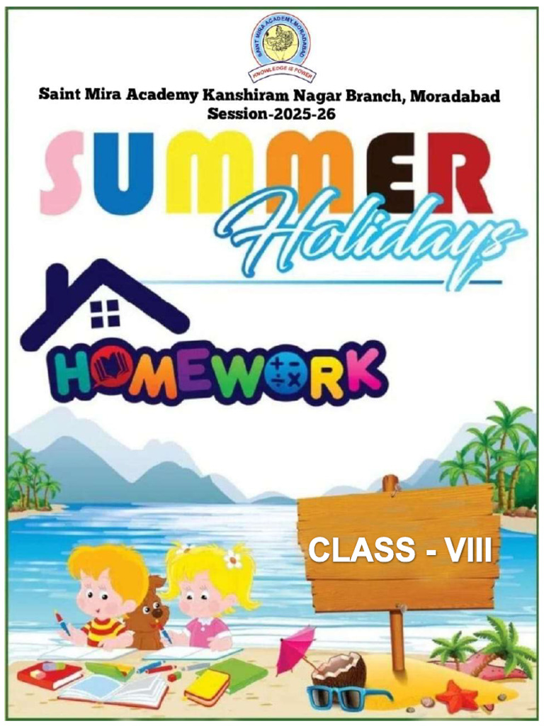 Class 8 Holiday Homework 2025 | PDF | Payments