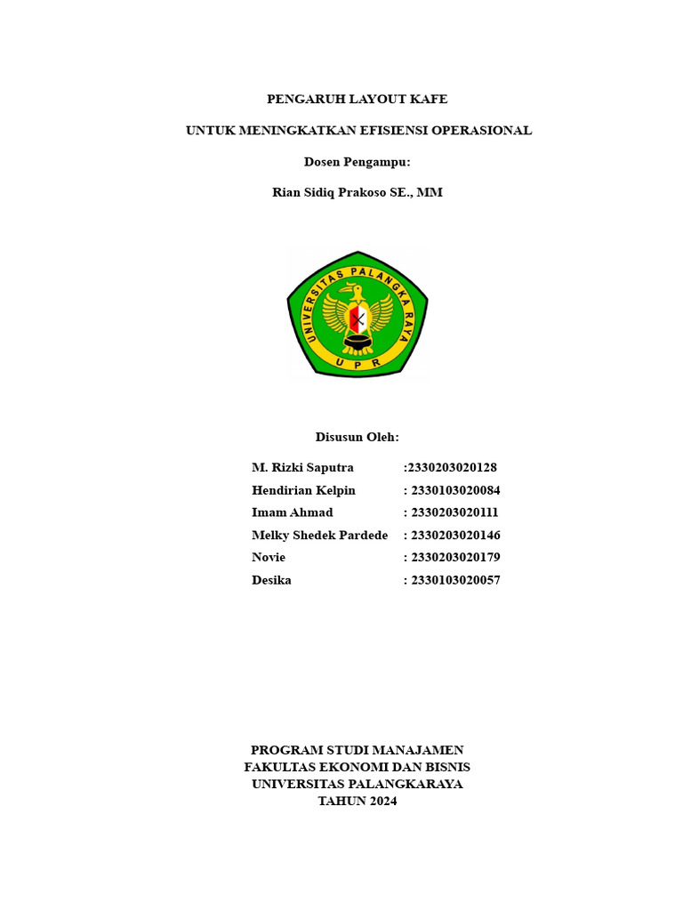 Pengaruh Layout Cafe Untuk Meningkatkan Efisiensi Operasional | PDF