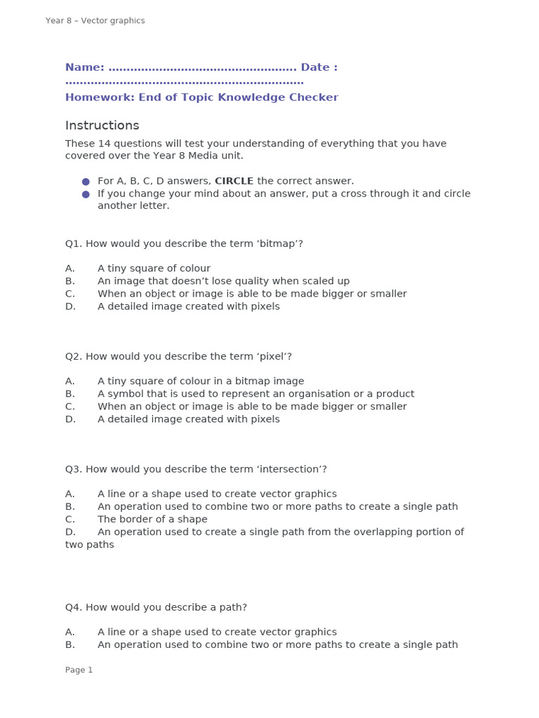 End of Topic Knowledge Checker Media - Vector Graphics - Y8 | PDF ...