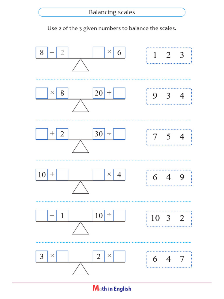 Balancing Scales Math Challenge | PDF