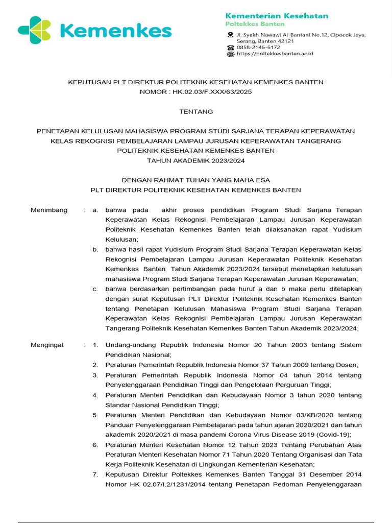 SK Kelulusan STR Kelas RPL 30 Desember 2024 | PDF