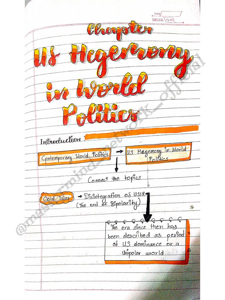 ? #Notes Subject #Politicalscience? Topic CHAPTER 3 US HEGEMONY | PDF