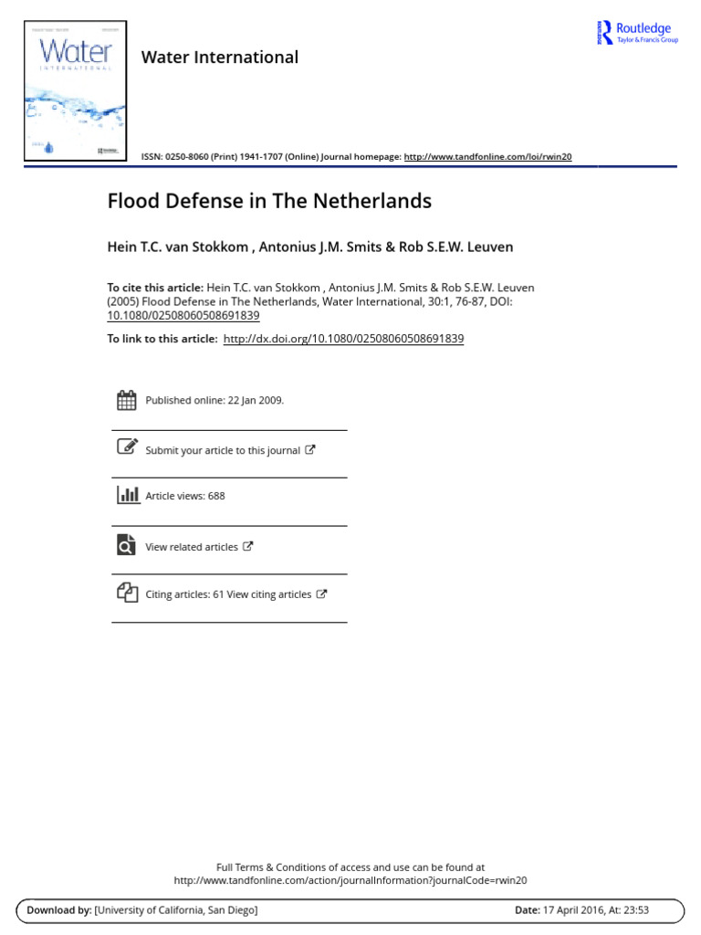 Flood Defense in The Netherlands - Vanstokkom2005 | PDF | Levee | Flood