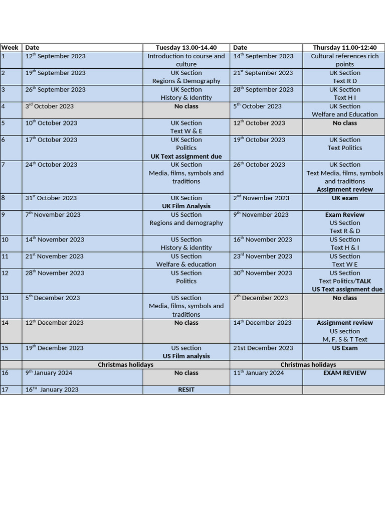 Timetable Fonaments 23-24 | PDF | Military Operations