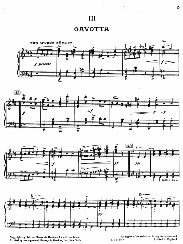 Gavotta Prokofiev Limpio | PDF