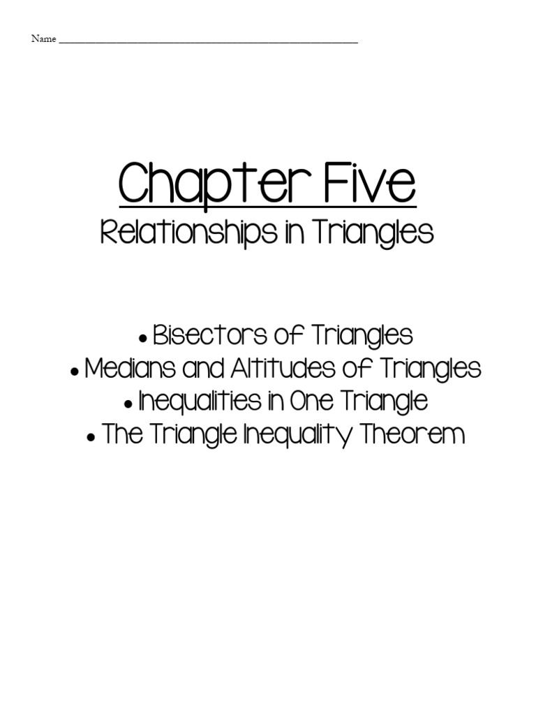 Chapter 5 Student Notes - Relationships in Triangles | PDF | Triangle ...