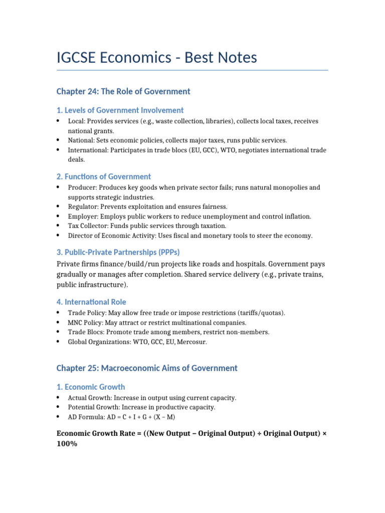 IGCSE_Economics_Best_Notes | PDF | Taxes | Economics