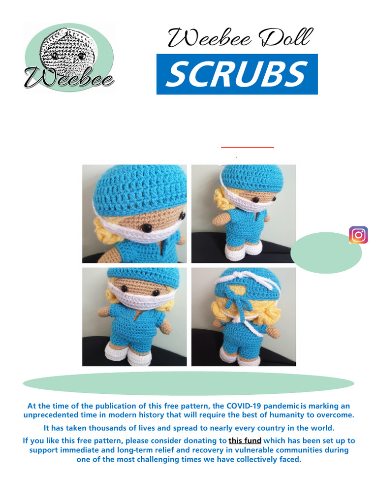 Weebee Doll - Health Care Worker Scrubs FINAL | PDF | Crochet | Textile Arts