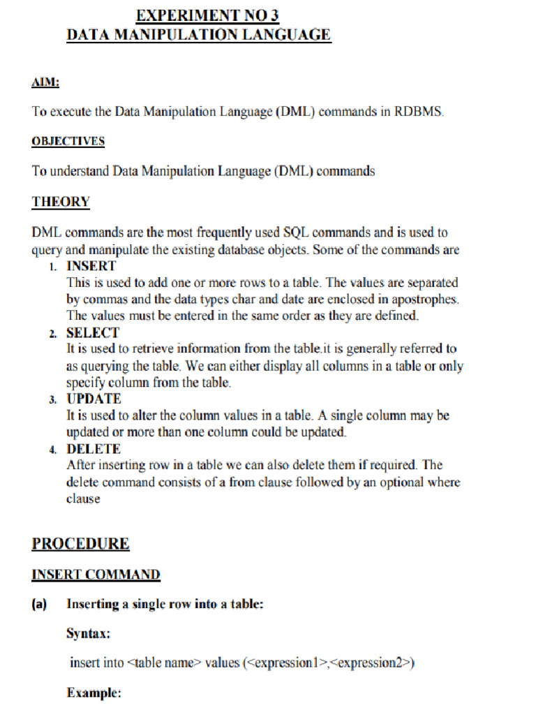 DBMS Practical 3 | PDF