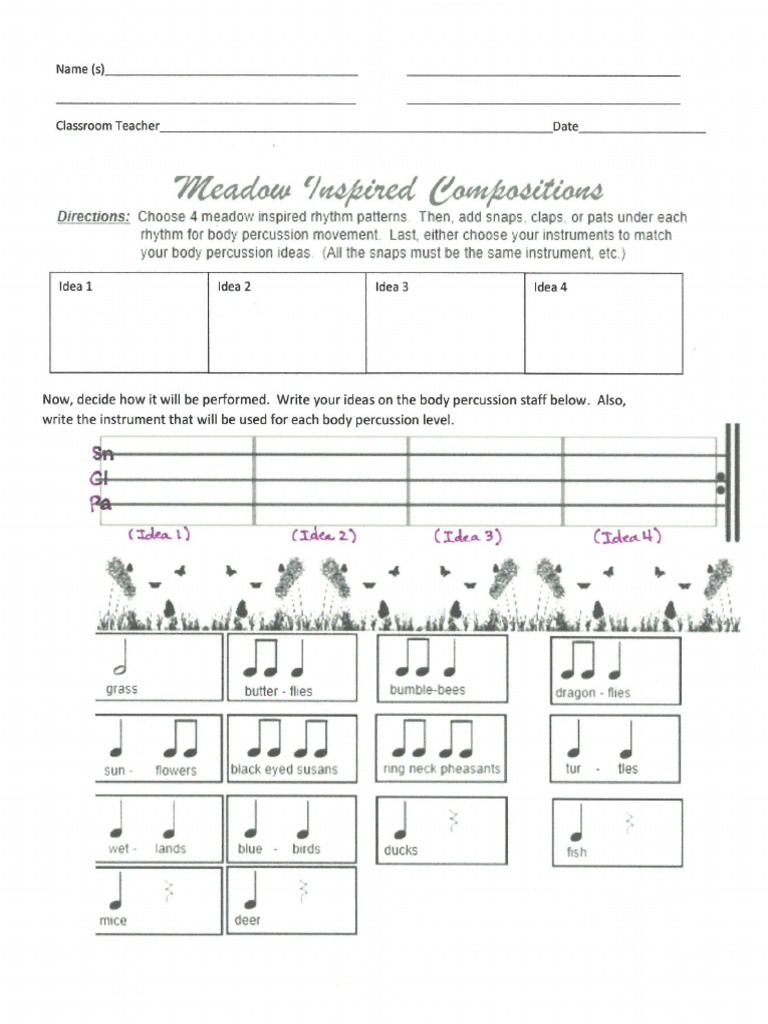 Frog in The Meadow - Meadow Inspired Compositions | PDF