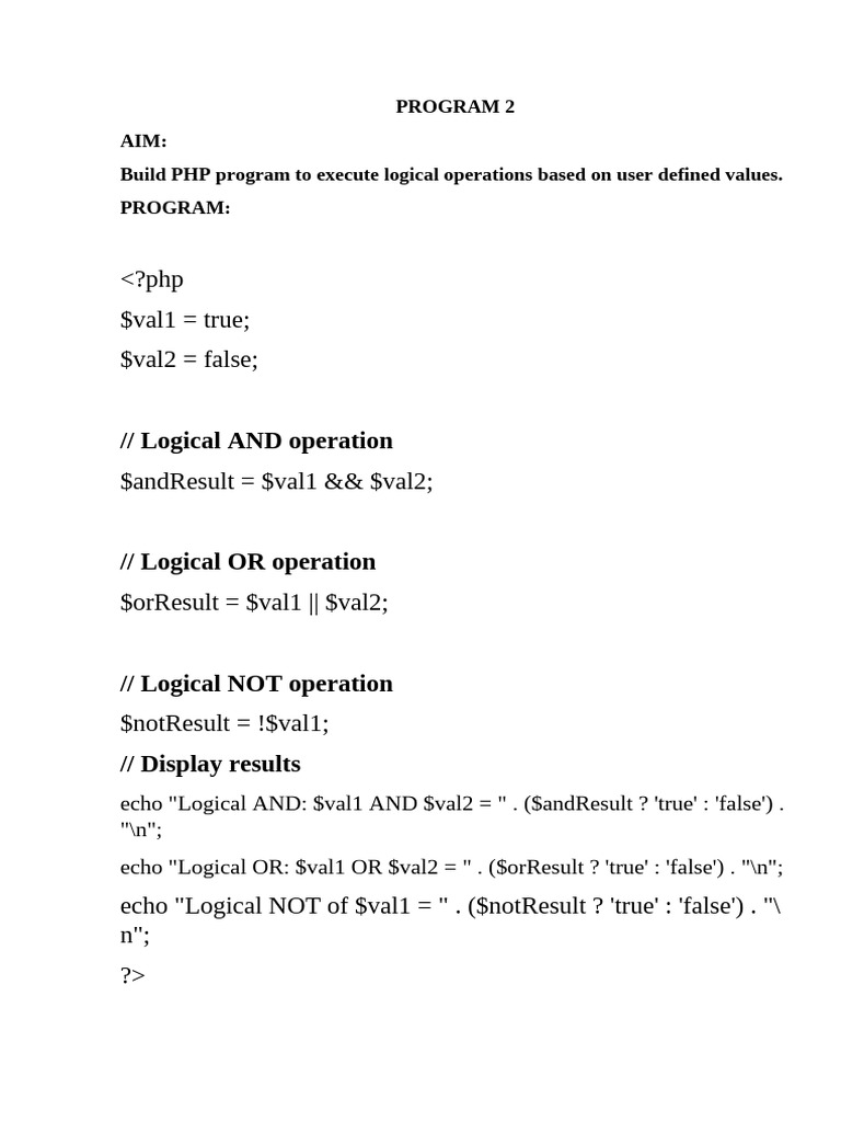 2 - Logical Operations Based On User | PDF