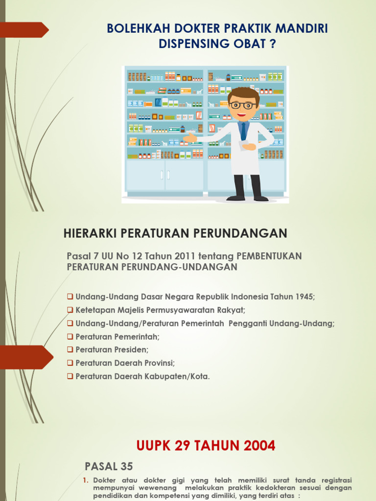 BOLEHKAH DOKTER PRAKTIK MANDIRI DISPENSING OBAT Dr. Agus Ariyanto | PDF