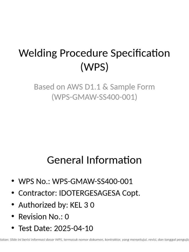 WPS GMAW SS400 Complex Presentation With Notes | PDF