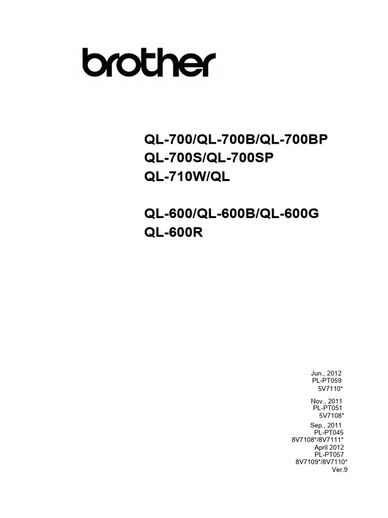 QL-600, QL-700 SERIES Label Printer Parts List | PDF | Manufactured ...
