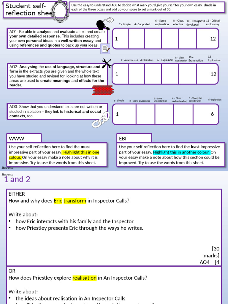 An Inspector Calls Exam Practice Questions | PDF