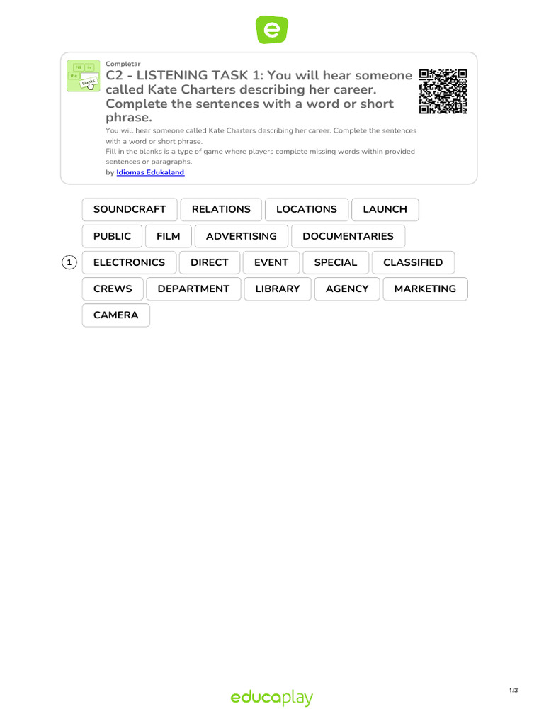 5851549-c2 Listening Task 1 | PDF