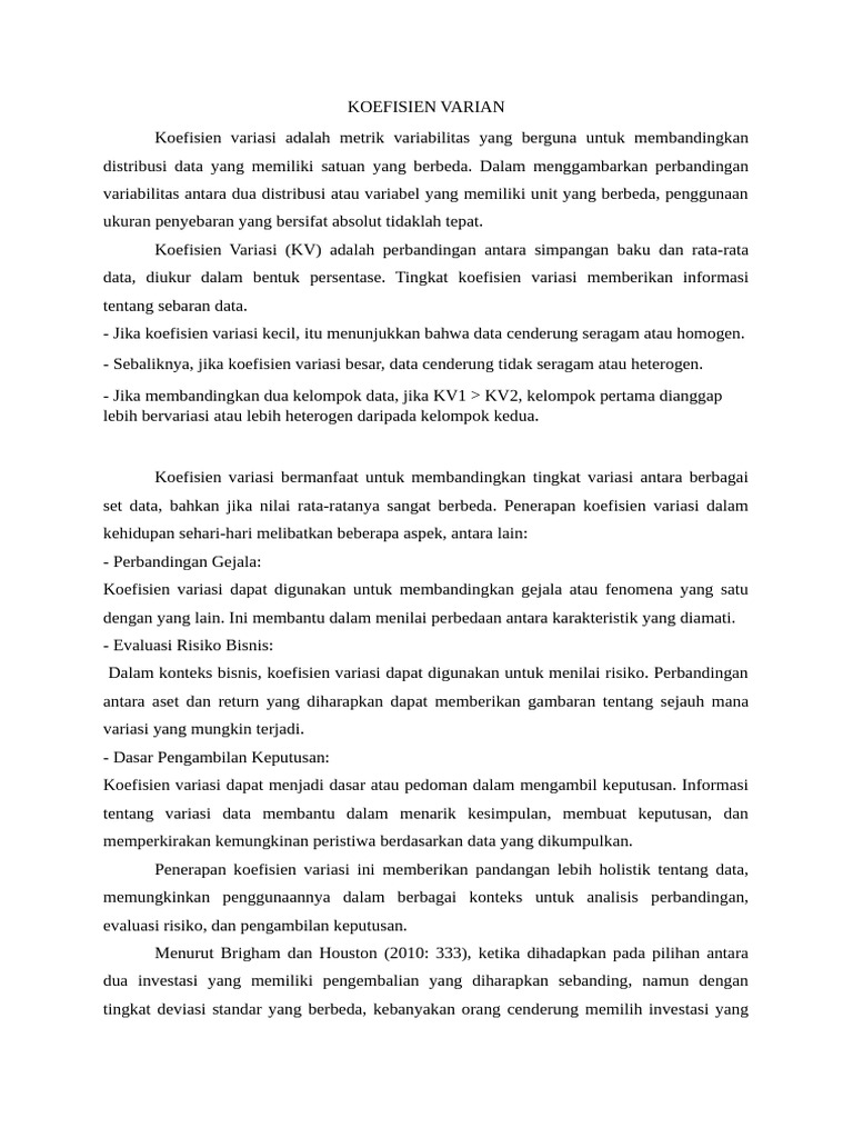 Koefisien Varian | PDF