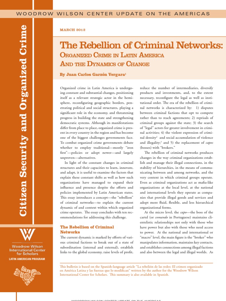 The Rebellion of Criminal Networks | PDF | Organized Crime | Illegal ...