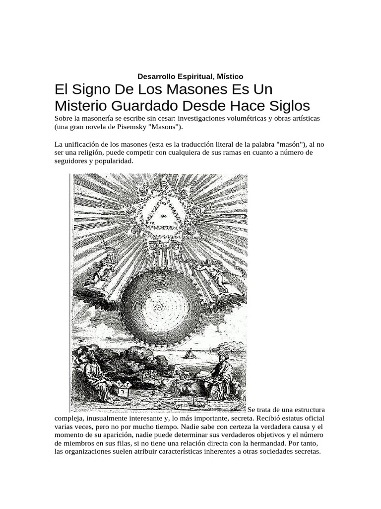 El Signo De Los Masones Es Un Misterio Guardado Desde Hace Siglos | PDF | Masonería
