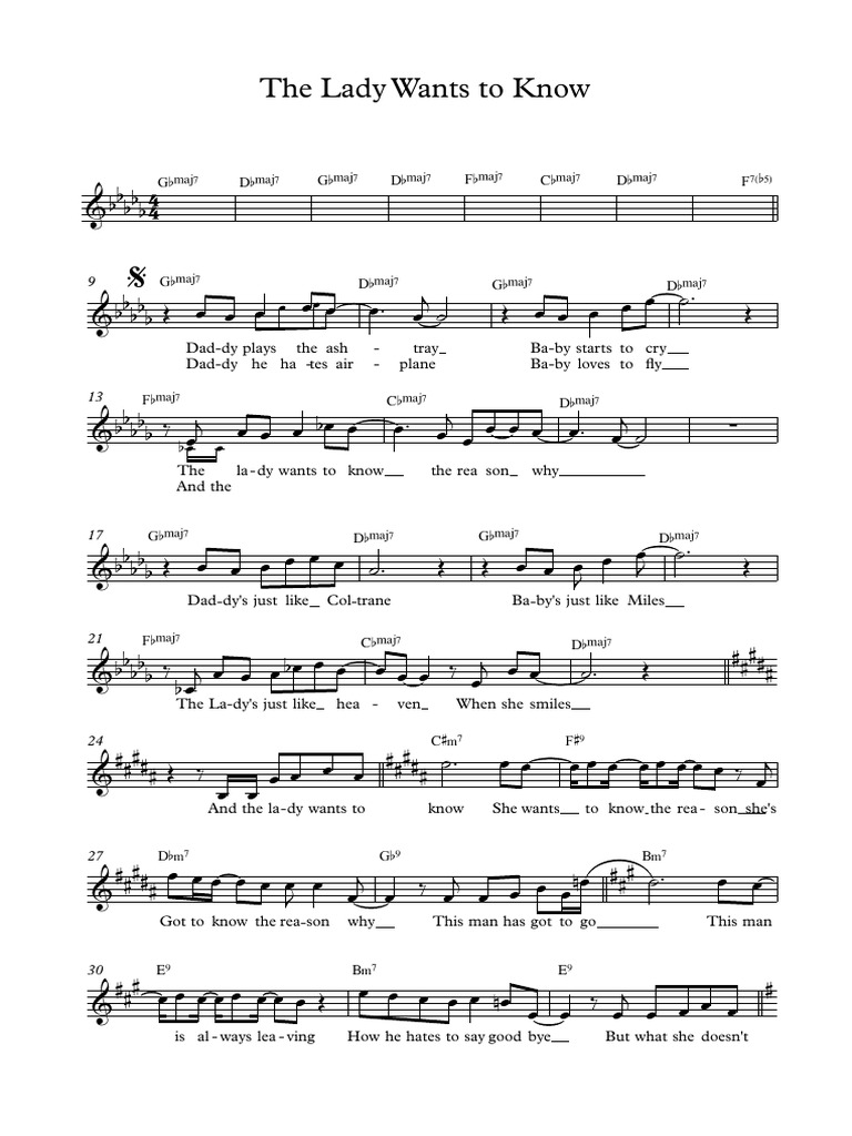 Chords for "The Lady Wants to Know" | PDF