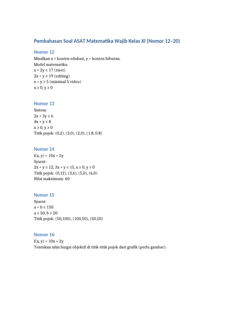 Pembahasan ASAT | PDF