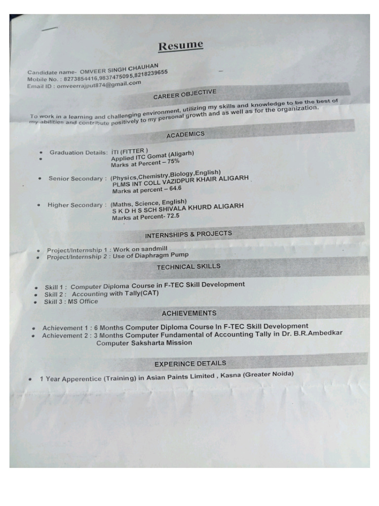 PDF. Omveer CV Send Me | PDF