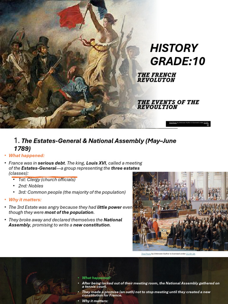 The French Revolution Grade 10 Lesson 1 | PDF | Reign Of Terror ...