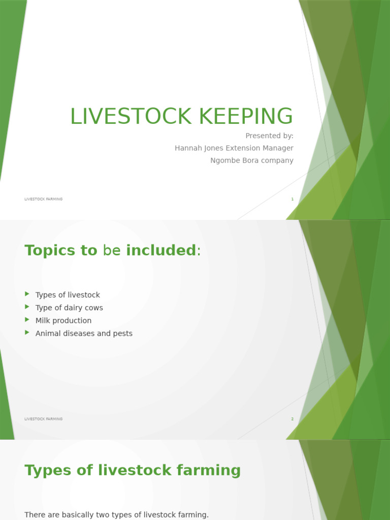 Livestock Keeping | PDF