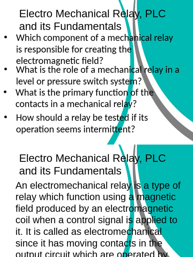 Electro Mechanical RelayPLC Its Fundamentals | PDF | Relay | Switch