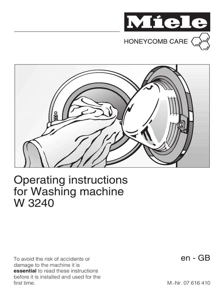 w3245 Miele | PDF | Washing Machine | Laundry