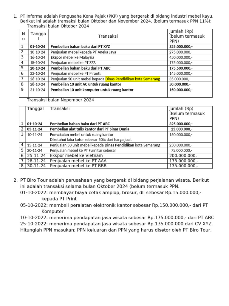 Tugas 8 Perhitungan PPN-DPP Nilai Lain | PDF