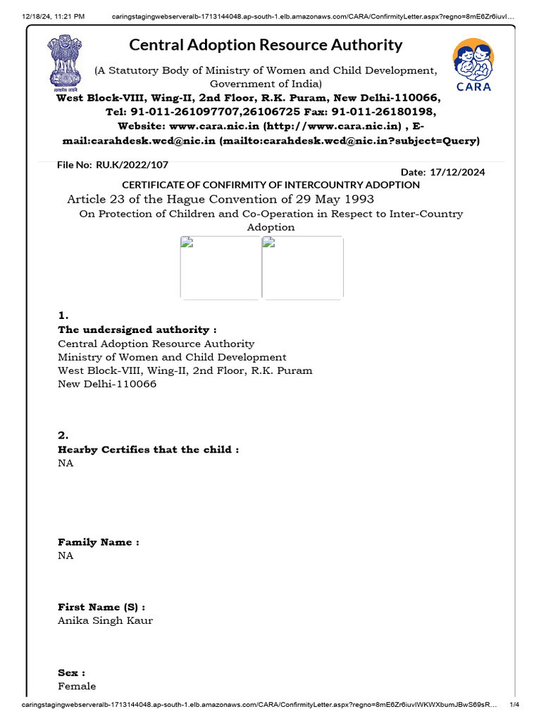 Conformity Letter Generated in HAMA CARA Login-Conformity | PDF | Child ...