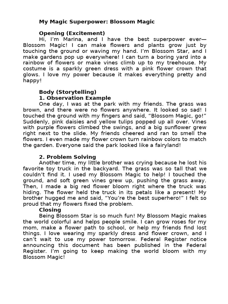 Flower Magic Superpower | PDF