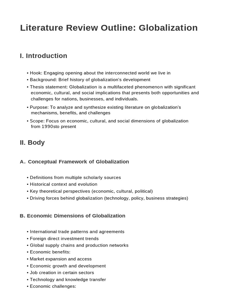 Globalization Literature Review Last | PDF | Globalization | Sustainability