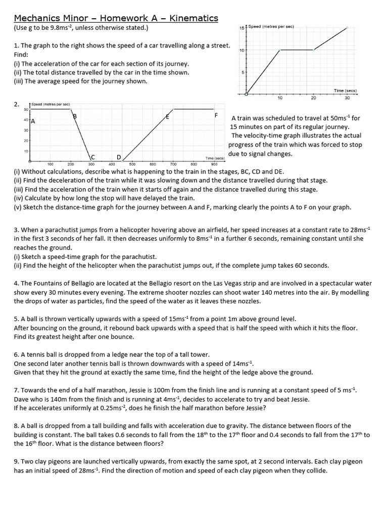 Further Maths - Mechanics | PDF | Acceleration | Speed