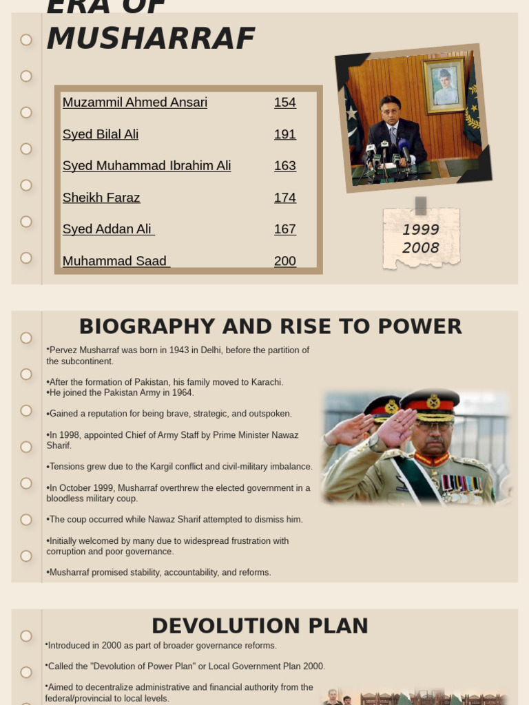 PST Presentation Era of Musharraf | PDF | Pervez Musharraf | September 11 Attacks